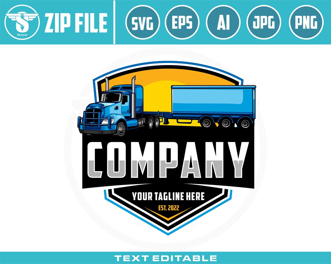 Truck Trailer Logo Svg, Trucking Svg, Trucking Company Logo, Moving ...