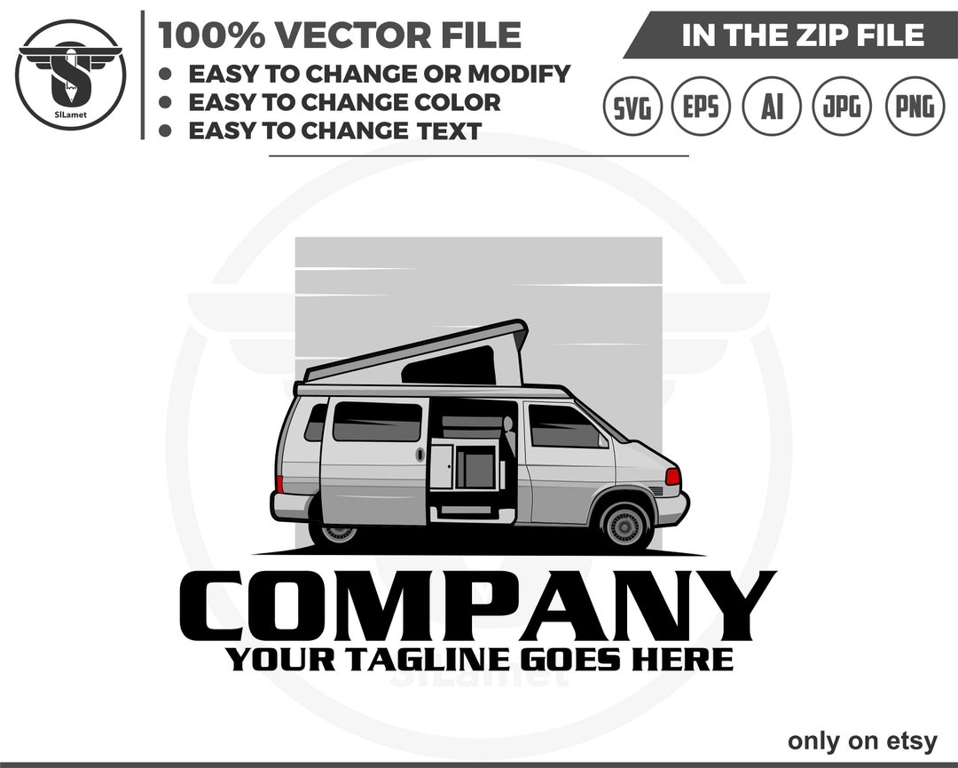 Campervan Vector Logo, Travel Van Car Design (svg, Eps, Png, Jpg) - Etsy