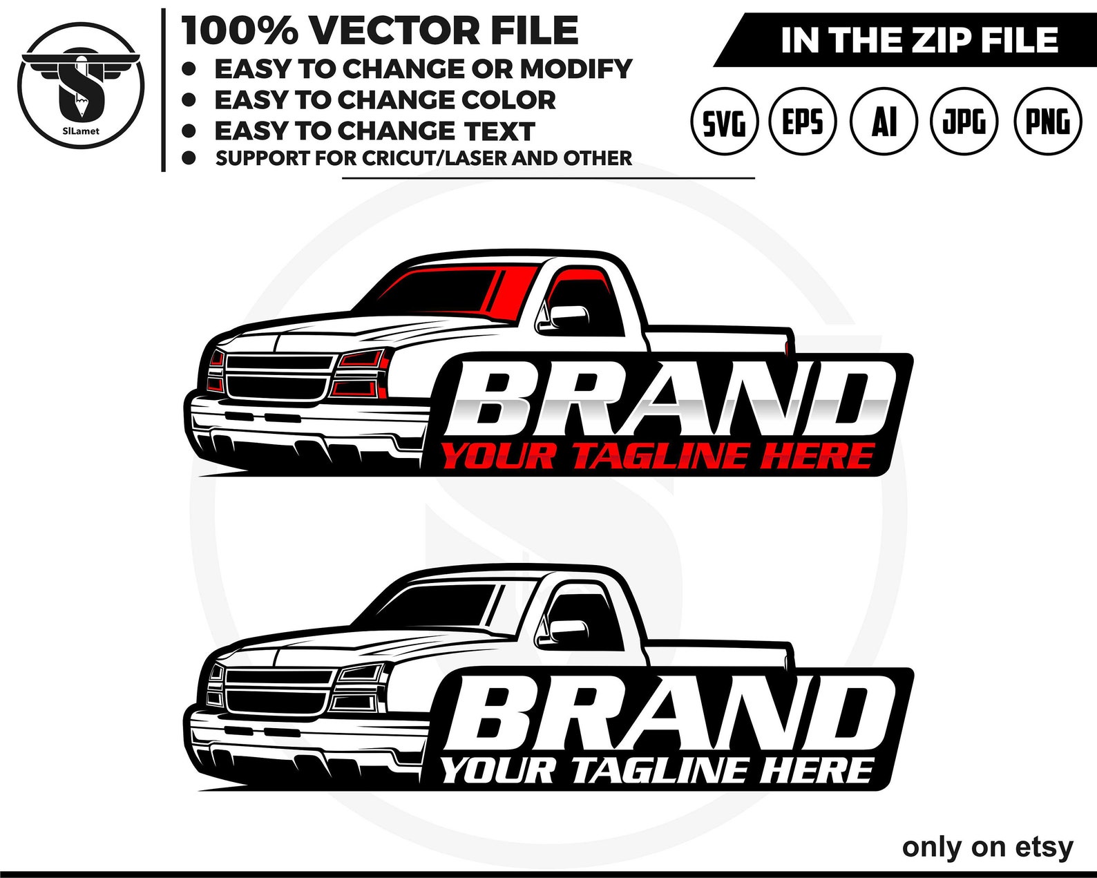 Chevy Silverado Truck Logo Template – Vector Files (svg, Eps, Png, Jpg ...