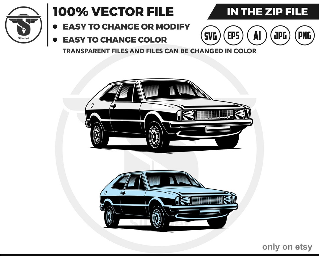 Volkswagen Scirocco Mark 2 SVG - Car Silhouette for Cricut (digital ...
