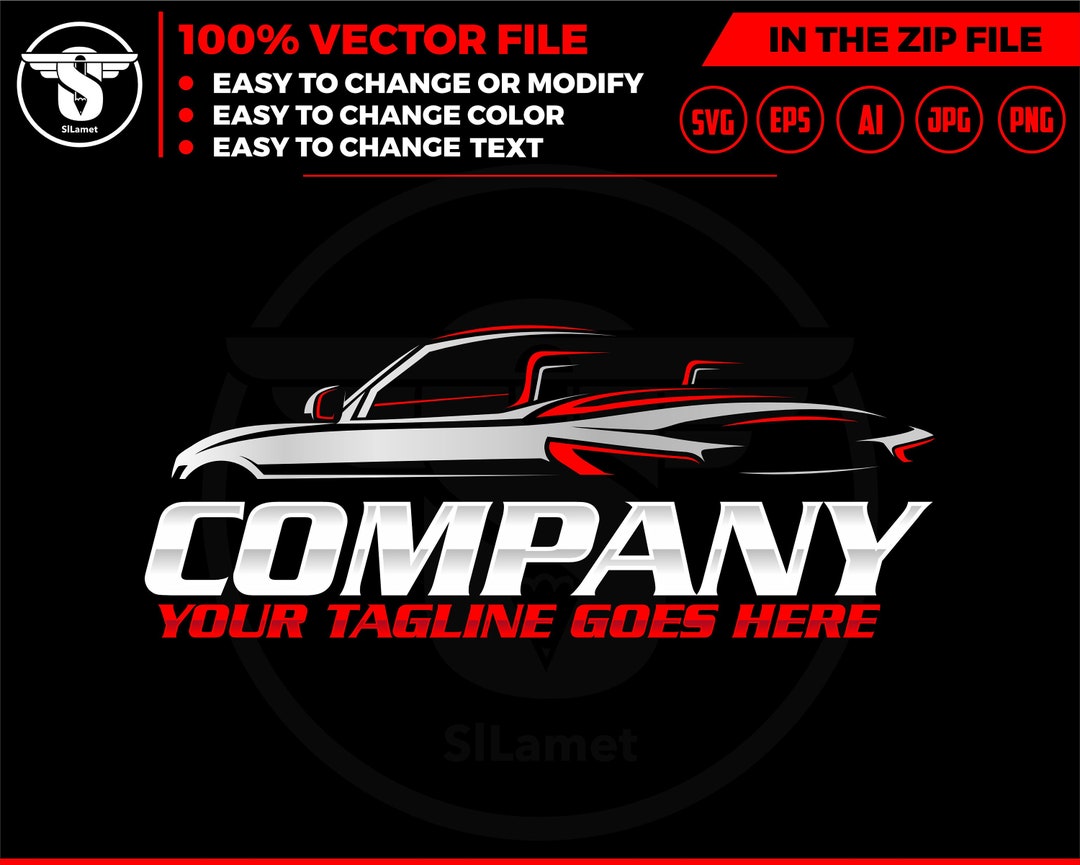 Sport Car Logo - Automotive Logo - Luxury Car Logo - Back View Car - Etsy