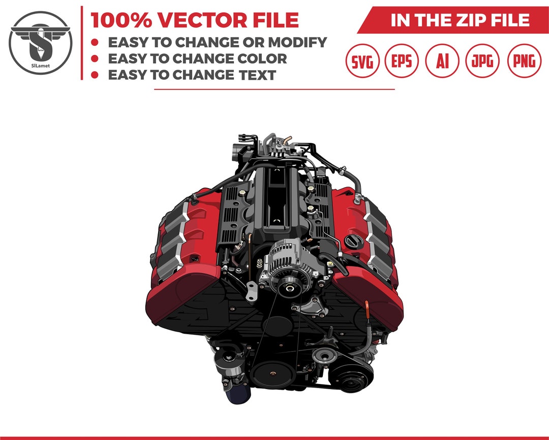 Car Engine Vector Illustration - Etsy