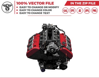 Hot Rod Dragster Race Car Engine Cartoon Isolated Vector - Etsy