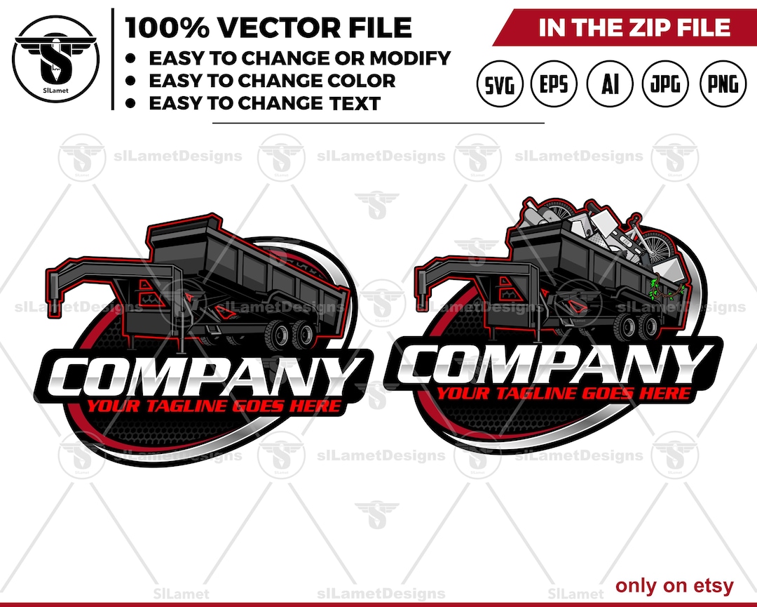 Gooseneck Dump Trailer Logo - Gooseneck Dump Logo Template - Hauling ...