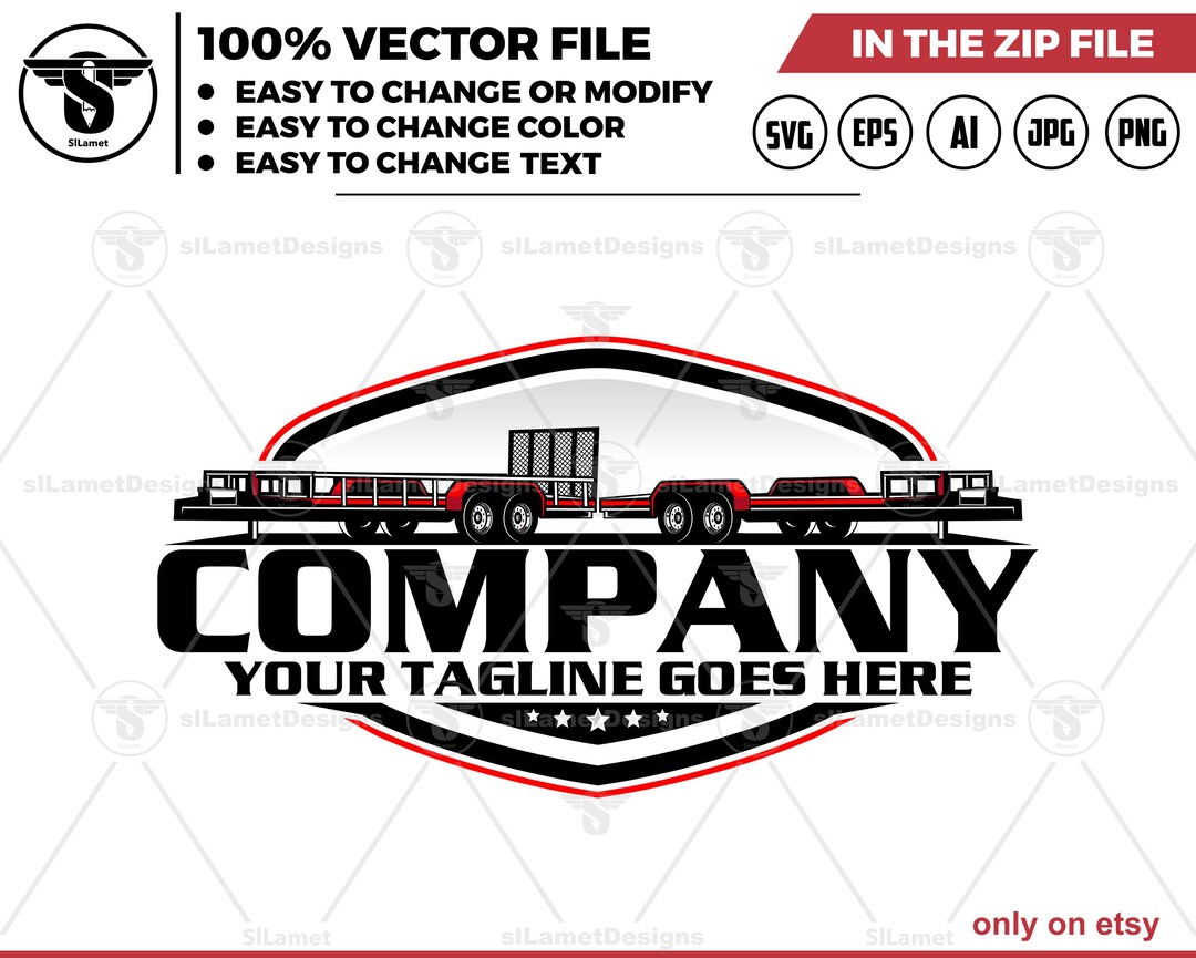 Car Hauling Trailer Logo: Vector Graphics for Business (digital ...