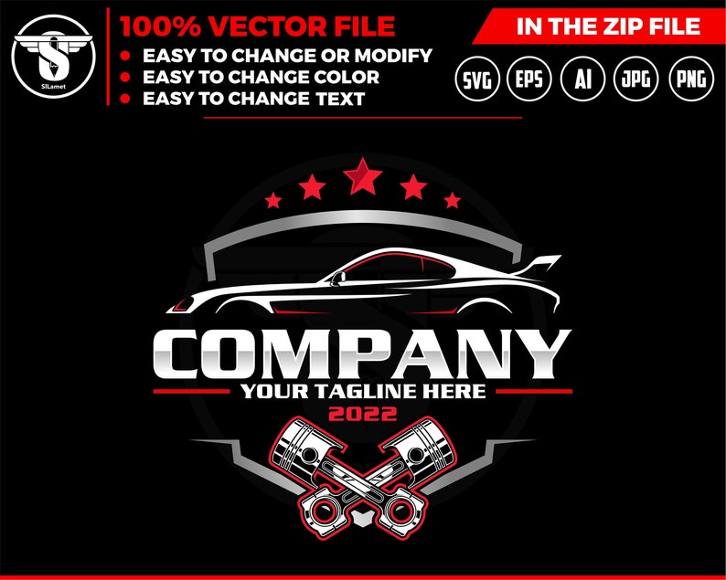 CAR PISTON LOGO, Automotive Car Logo, Piston Logo, Repair Car Logo, Fix ...