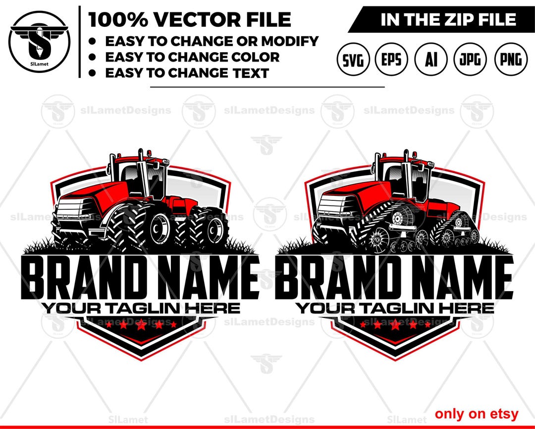 Tractor Tracks Logo, Tractor Farm Logo Template - Farm Logo- Big ...