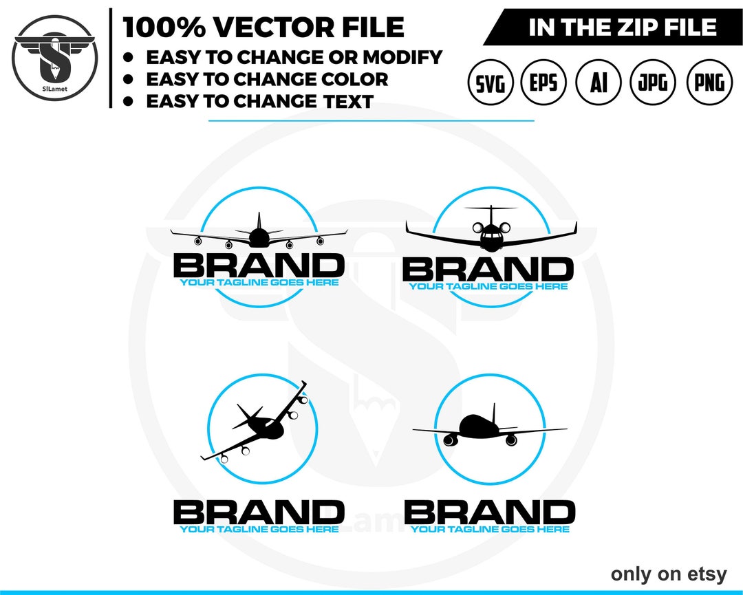 Aircraft Logo - Light Aircraft Logo - Private Planes Logo - Small ...