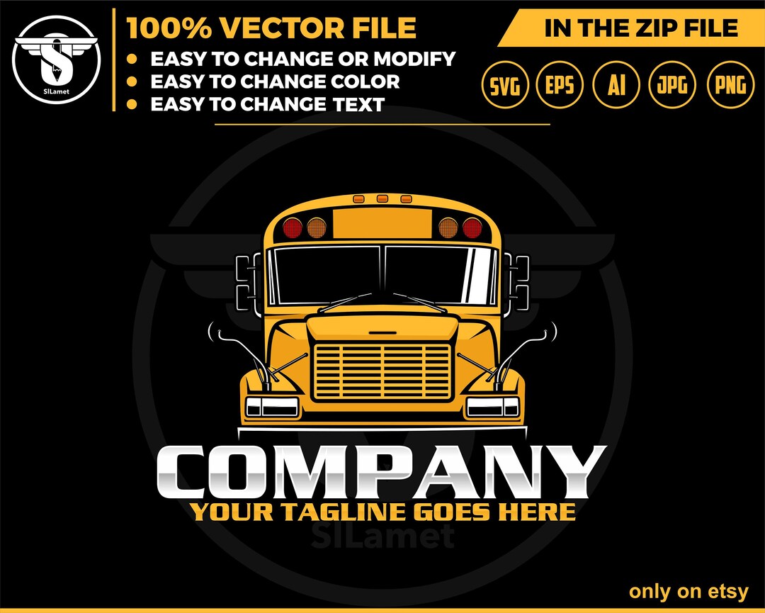 America School Bus Logo - School Bus Logo - Etsy