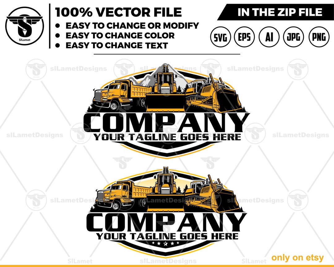 Equipment Vehicles Logo - Heavy Equipment Logo - Bulldozer Svg - Dump ...