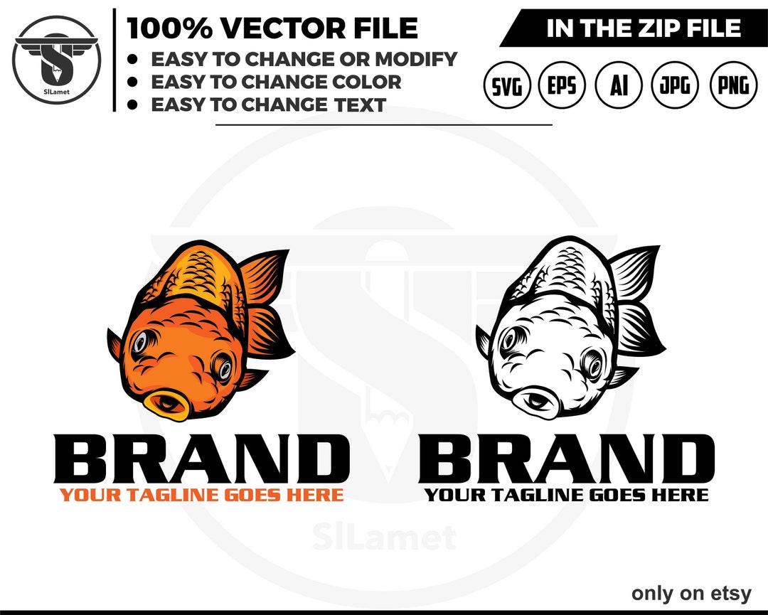 Colorful Goldfish Logo – Fish Vector Graphic (svg, Eps, Png, Jpg) - Etsy