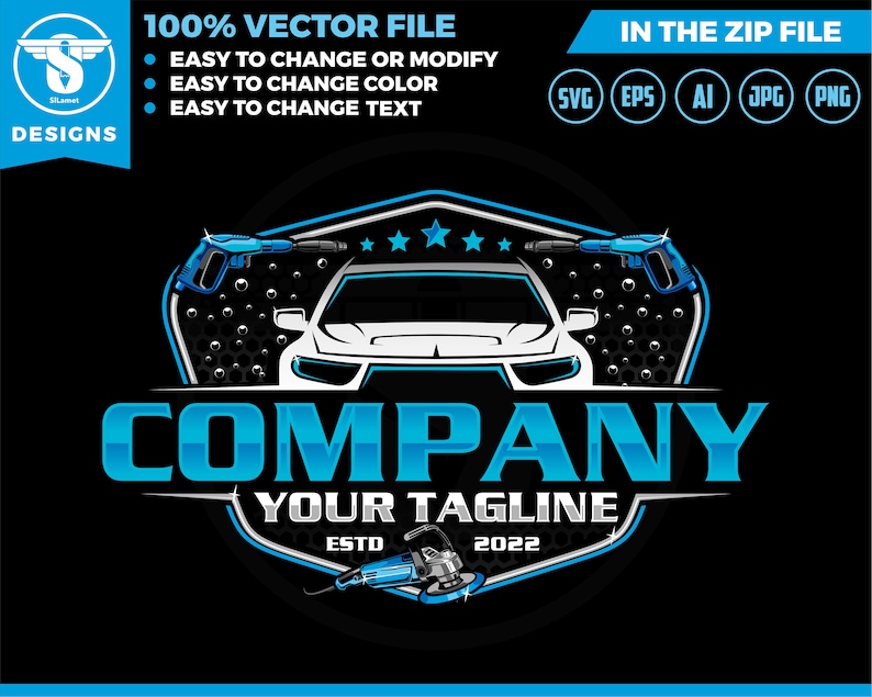 Car Detailing Logo Template: Auto Repair SVG, Car Wash Design (digital ...