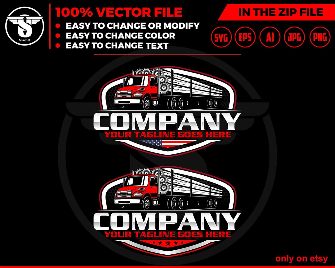 America Logging Truck Logo - Logging Truck Logo - Truck Hauling Wood ...