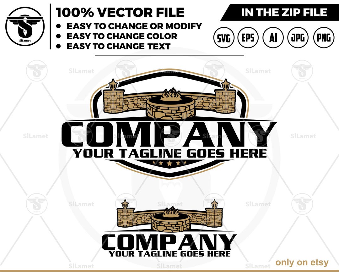 Hardscaping Fire Pit Logo Design (digital Download) - Etsy