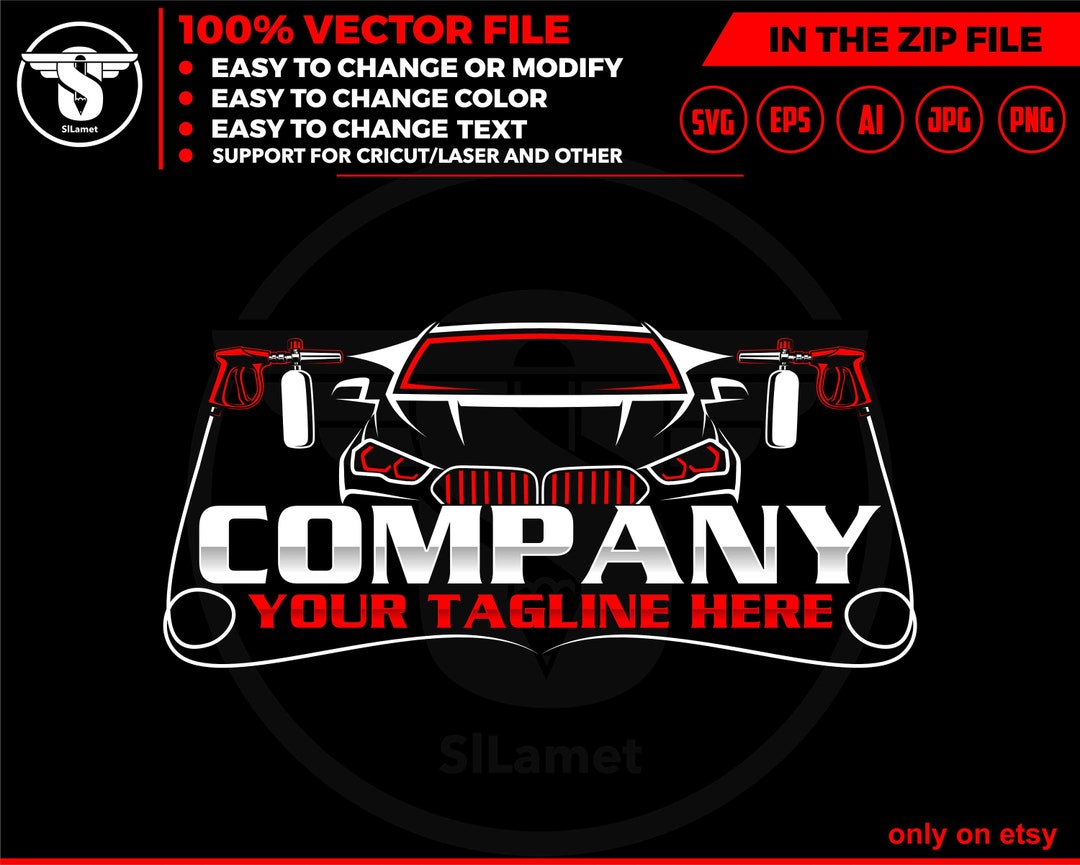 Car Wash Logo Template: Auto Detailing SVG, EPS, PNG (digital Download ...