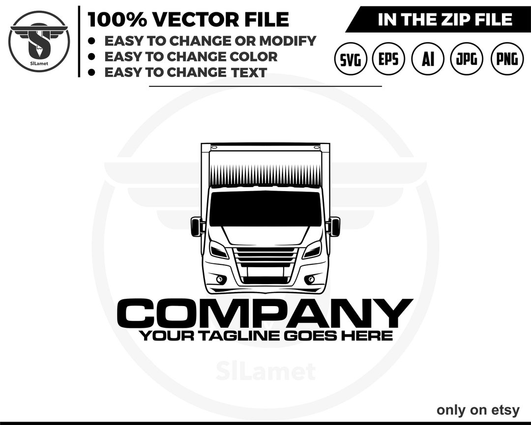 Box Truck Logo, Front View Box Truck ,cargo Truck Logo SVG, Delivery ...