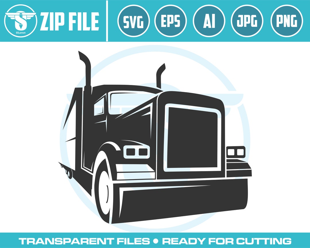 Semi Truck Trailer Svg, Truck Driver Trucker Big Rigg 18 Wheeler Semi ...
