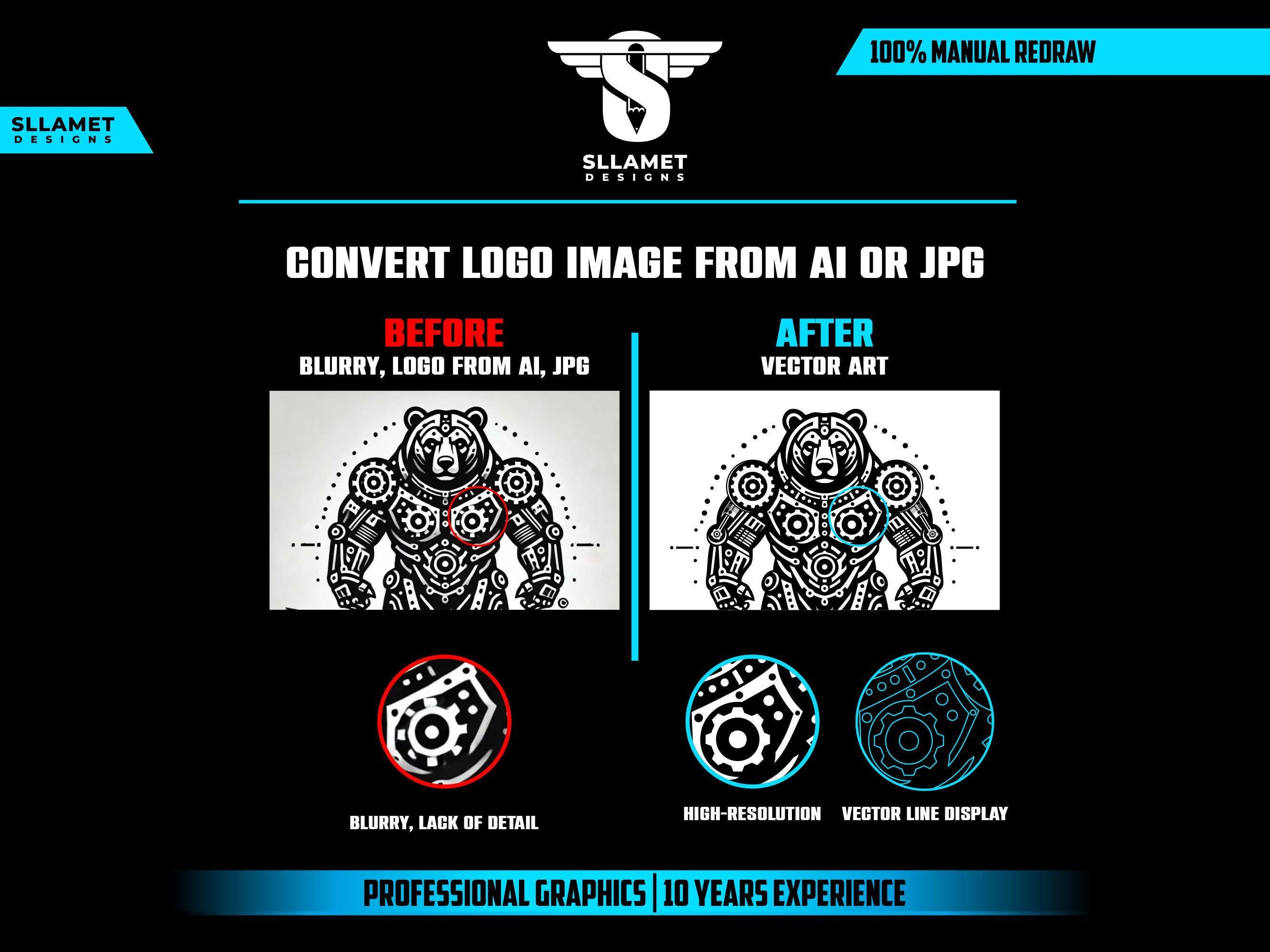 Logo to Vector Conversion, Redraw & Vectorize, AI image jpg png to svg ...
