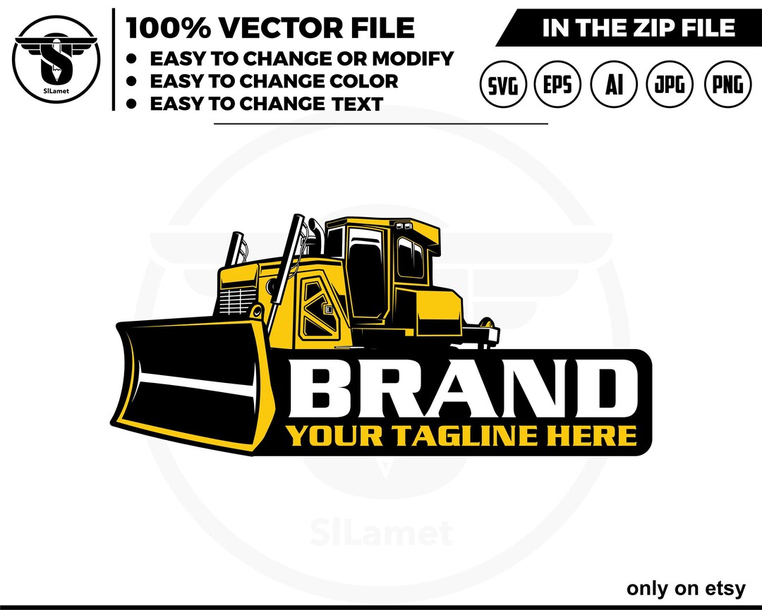 Deere Bulldozer Logo - Digging Logo - Earth Digging Logo - Excavator ...