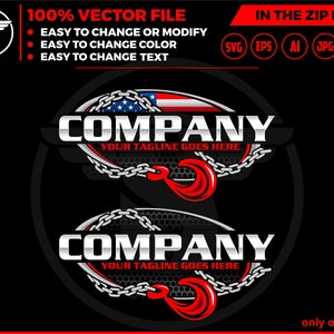 Towing Company Logo Template: Truck Chain Design (digital Download) - Etsy