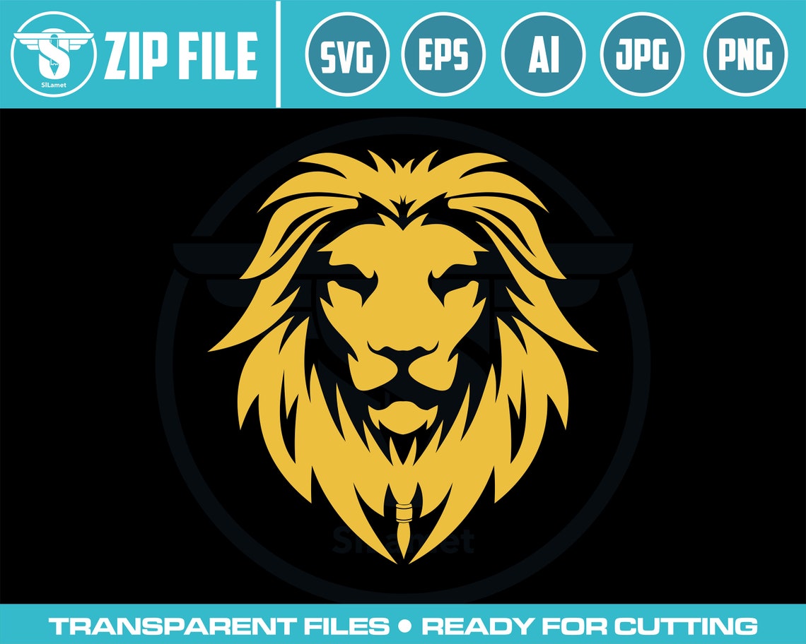 Lion Svglion Head Svg Lion Gold Instant Downloadsvg PNG - Etsy
