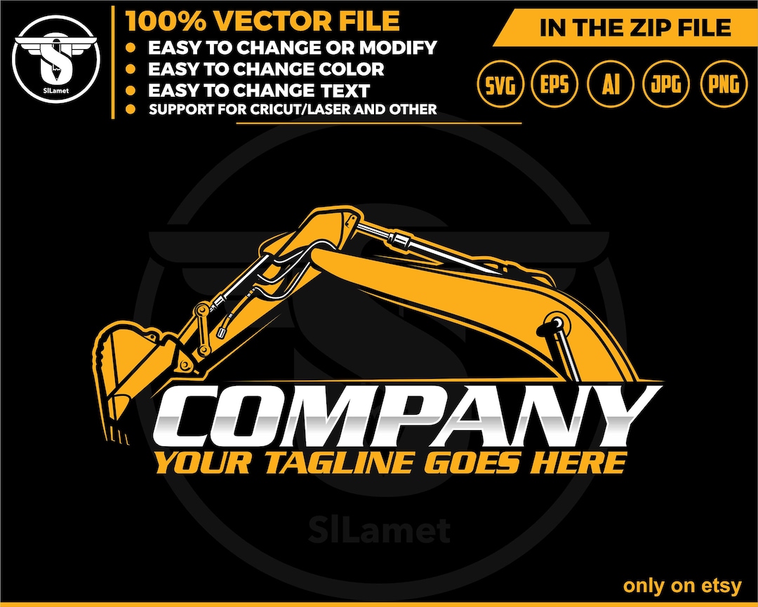 Excavator Logo Template - Bucket Excavator Svg - Construction Logo ...