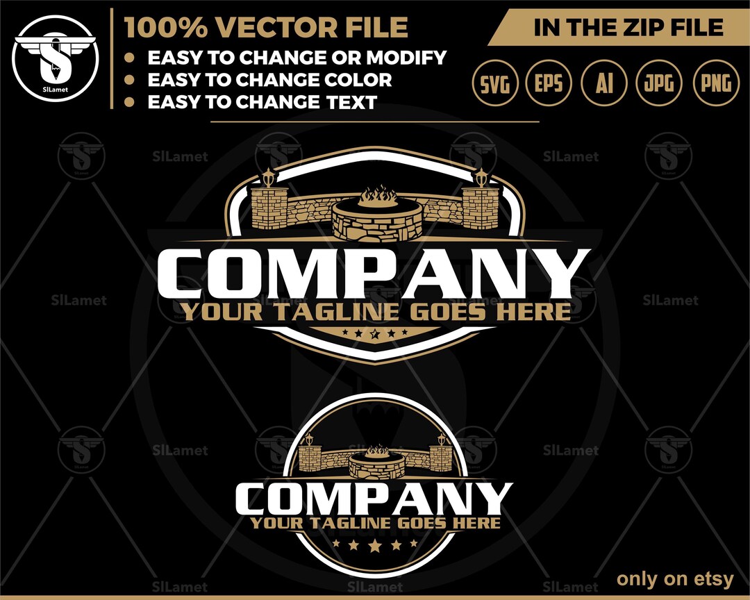 Hardscaping Fire Pit Logo Design (digital Download) - Etsy