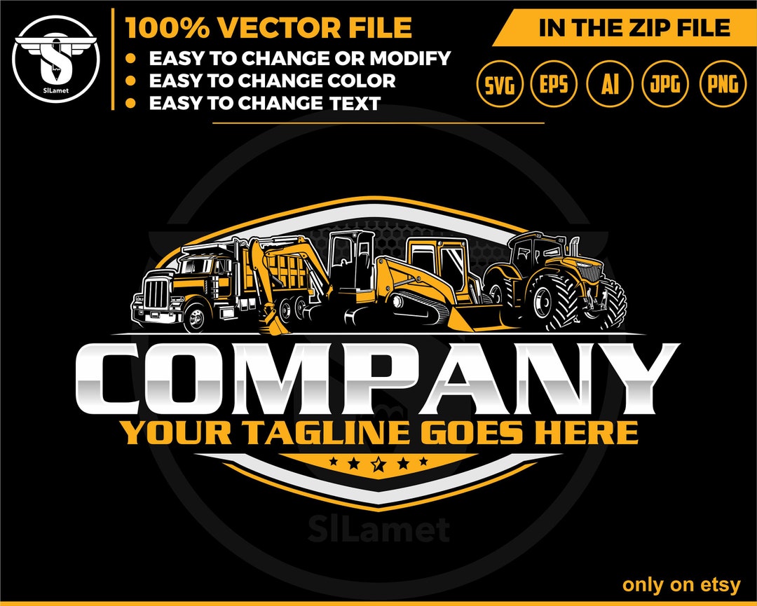 Equipment Vehicles Logo - Heavy Equipment Logo - Dump Truck - Skid ...
