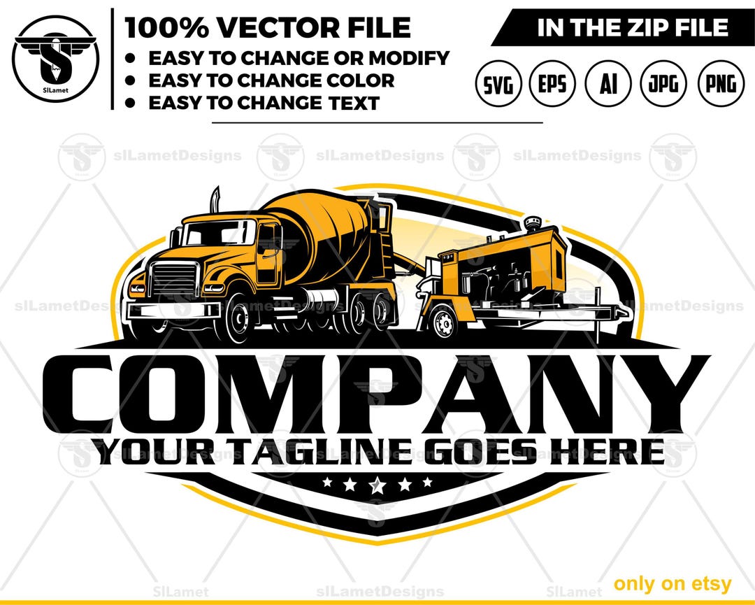 Concrete Pump and Truck Mixer Logo,pumping Logo,pumping Svg, Concrete ...