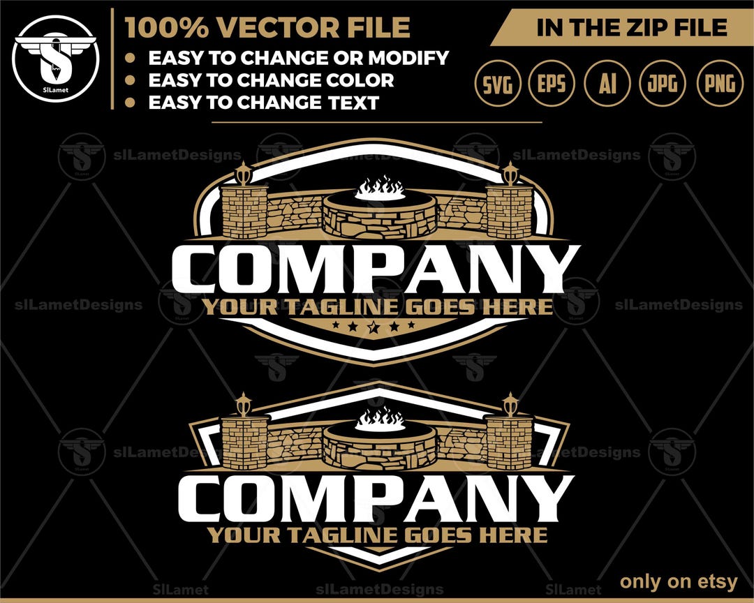 Hardscaping Fire Pit Logo - Hardscaping Logo - Hardscaping Service Logo ...