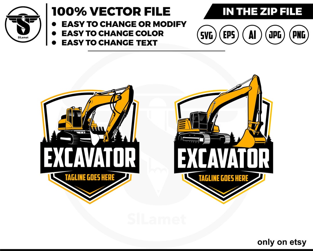 Excavator Logo - Digging Logo - Earth Digging Logo - Excavator Svg ...