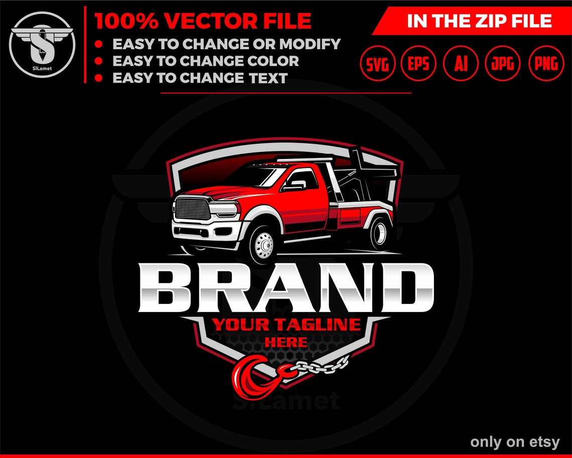 Tow Truck Logo Template: Towing Chain SVG, 18 Wheeler (digital Download ...