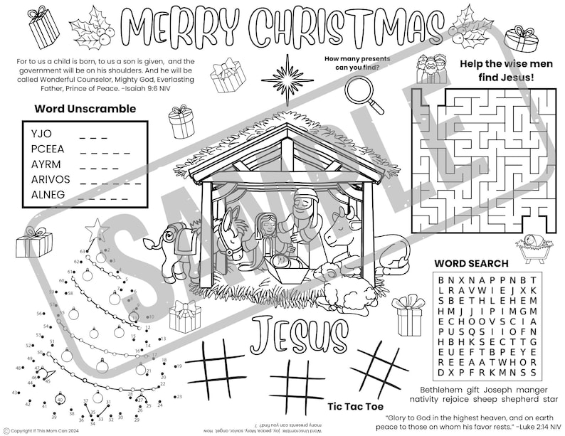 PRINTABLE CHRISTMAS Christian-themed Activity Pack | Bundle of 3 Faith ...
