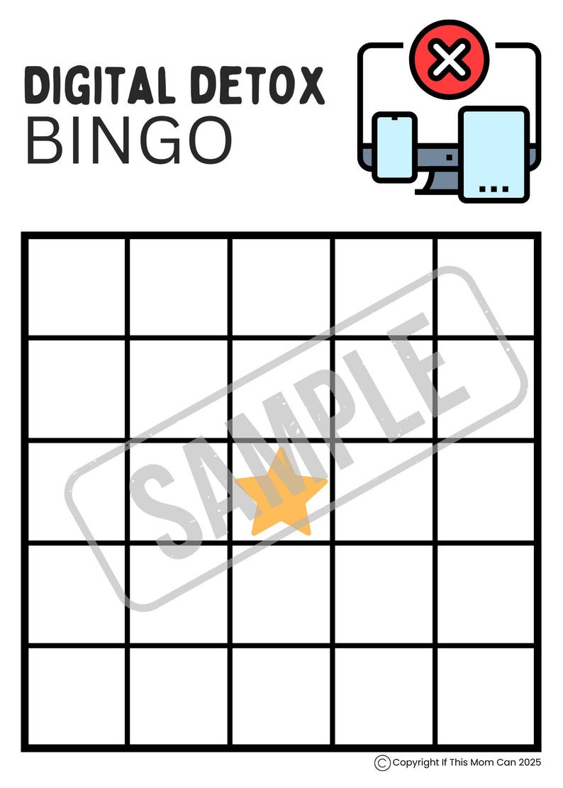 Kids Screen Time Chart: Printable & Fillable PDF With Digital Detox ...
