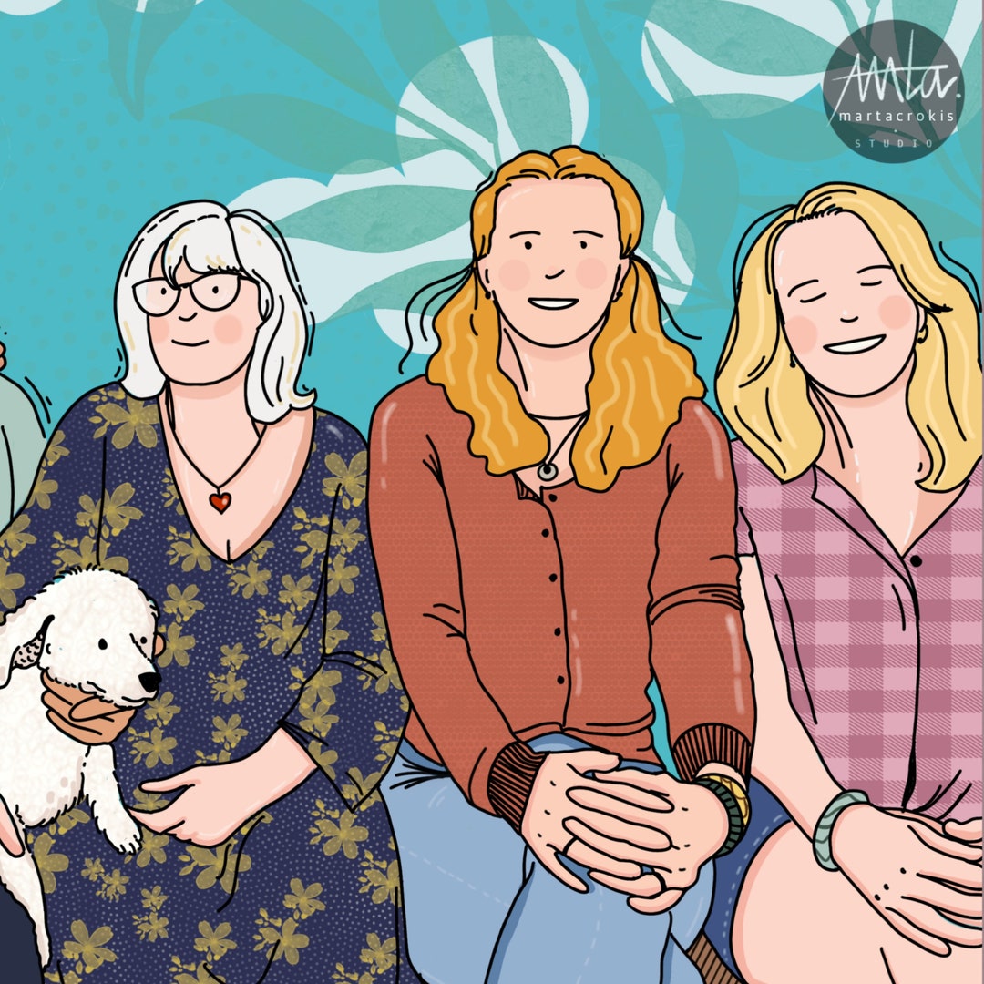 Custom Family Portrait From Photo Family Line Art Drawing - Etsy