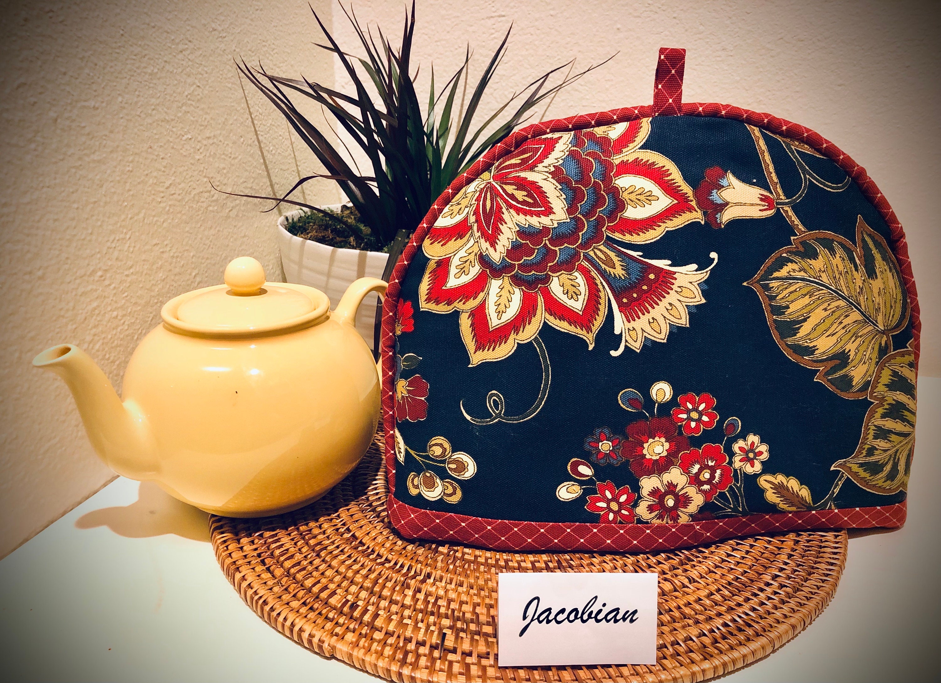 Jacobean Print Tea Cozy, Handmade Tea Cozy, Tea Pot Cosy, Heirloom ...