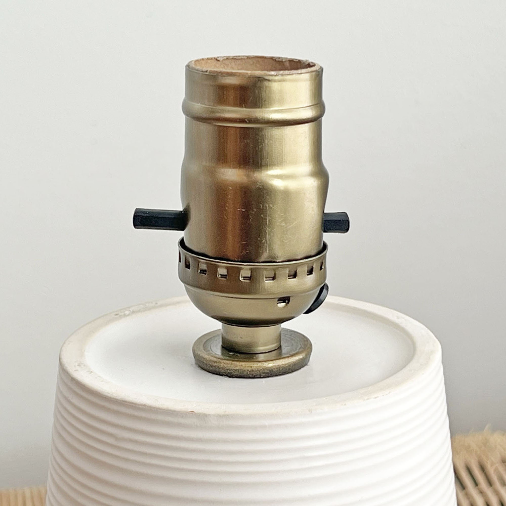 Upcycled White Ceramic Flower Pot Lamp, White Accent Lamp, Small White ...