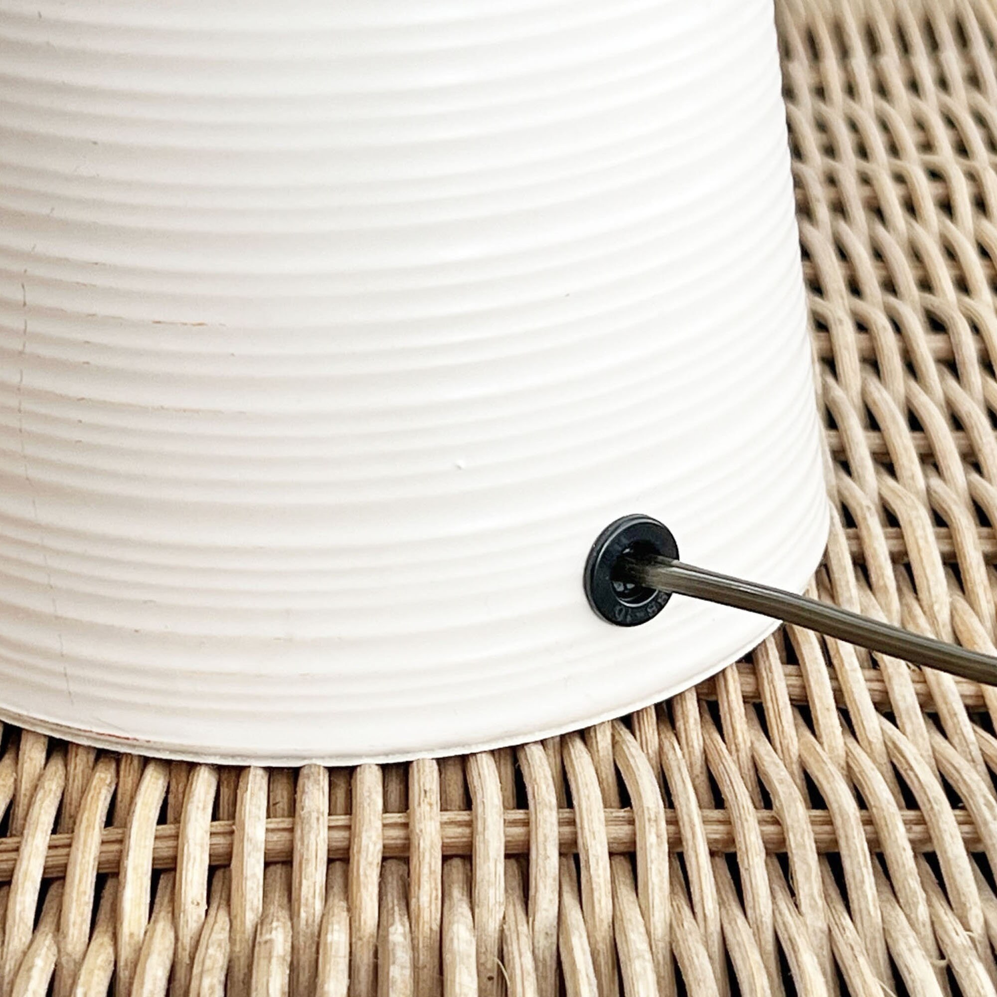 Upcycled White Ceramic Flower Pot Lamp, White Accent Lamp, Small White ...