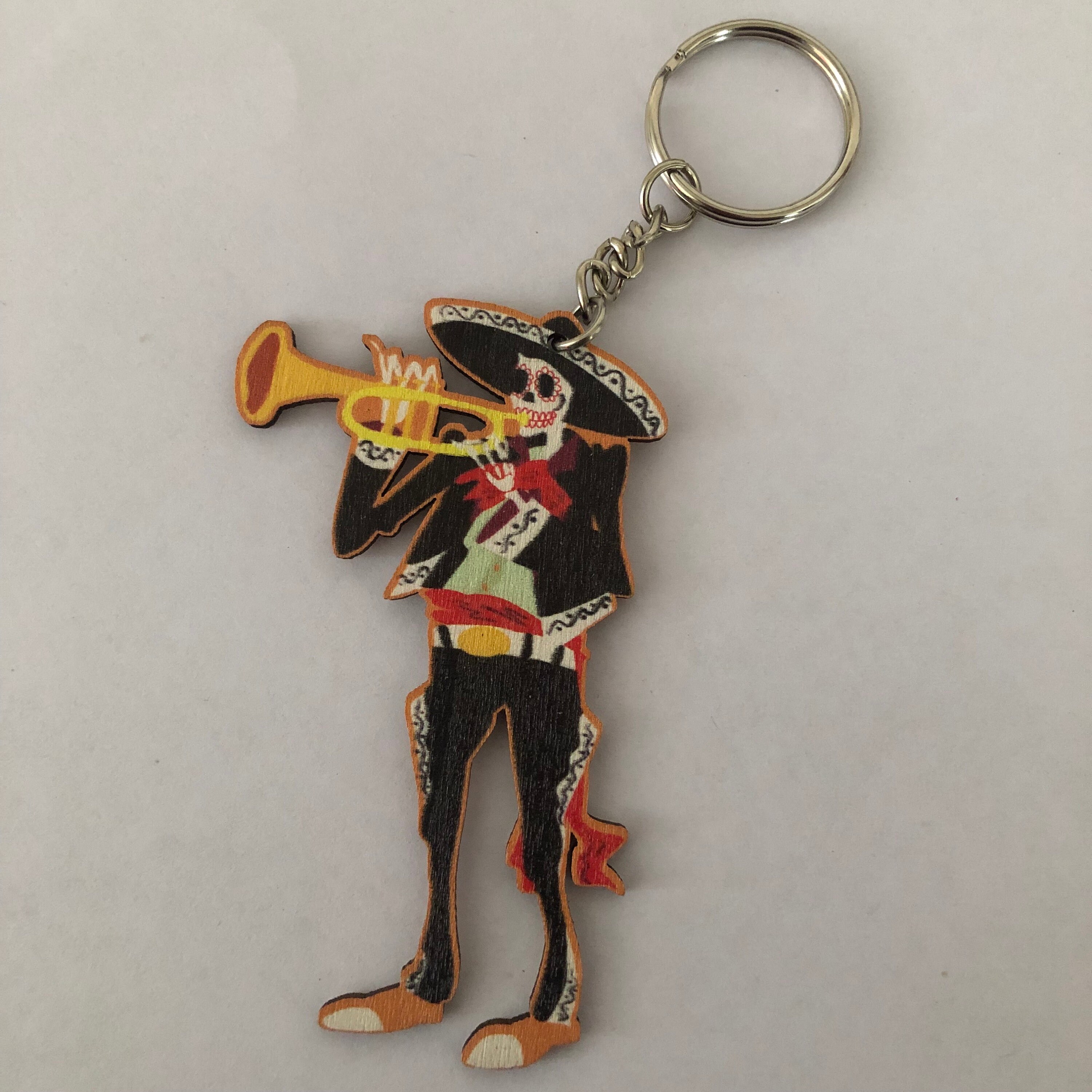 Día De Muertos Mexican Charro Skull Calavera Keychain - Etsy