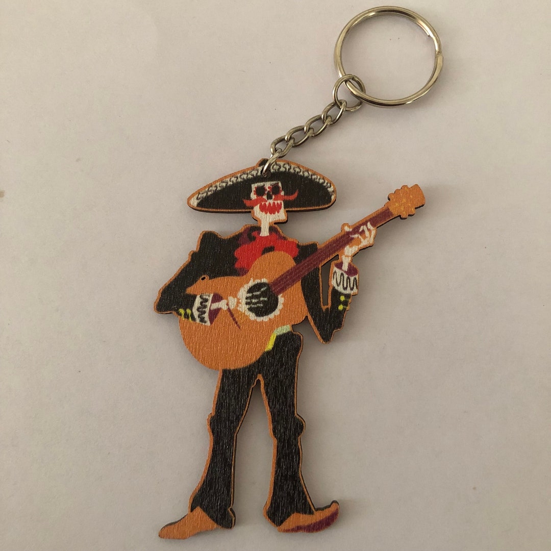 Día De Muertos Mexican Charro Skull Calavera Keychain - Etsy