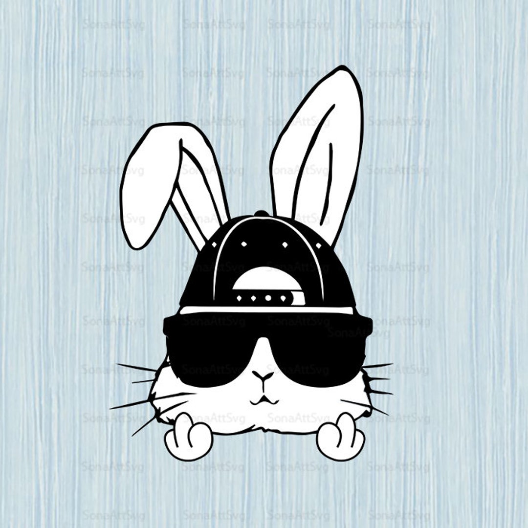 Bunny With Sunglasses Svg, Boy Rabbit Svg, Funny Easter Svg, Bunny ...