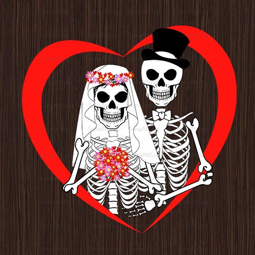 Skeletons Wedding Svg Skeleton Couple Svg Halloween Couple - Etsy