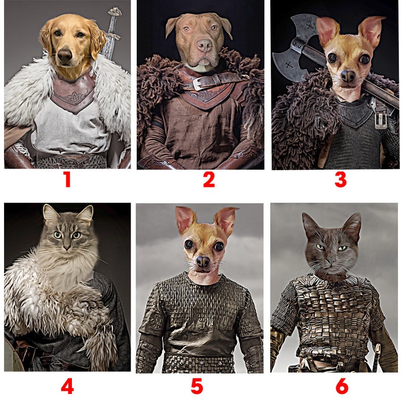 Viking Pet Portrait Custom Pet Portrait Dog Portrait Cat - Etsy