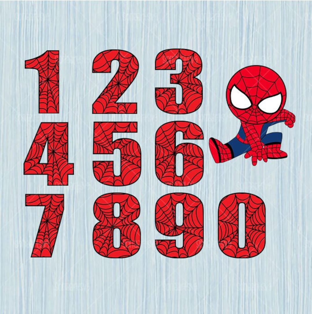 Spidey Web Numbers SVG Png, Birthday Boy Spiderman, Birthday Boy ...