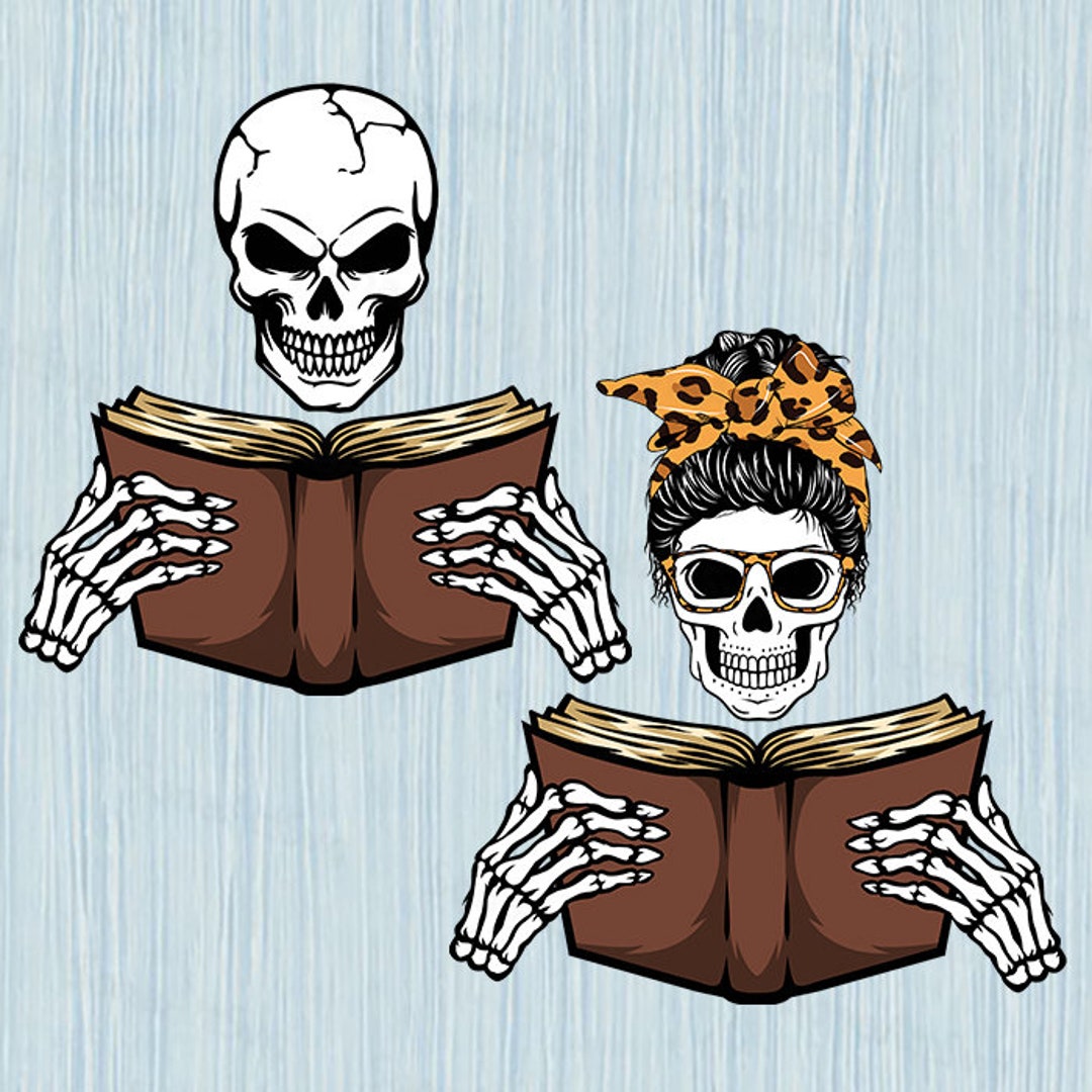 Skull Reading Book SVG Momlife Reading Book Messy Hair and Sunglasses ...