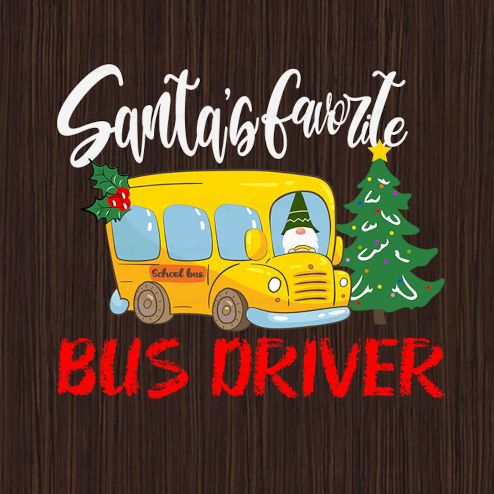 Santas Favorite BUS Driver SVG Png Christmas Svg Png - Etsy