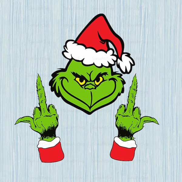 Grinch Flipping off Svg - Etsy Canada