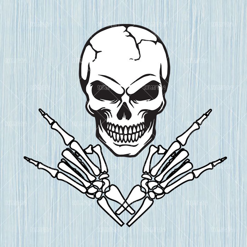 Skeleton Rock on Hand Svg, Hand Skeleton Svg, Skull Rock on Svg, Skull ...