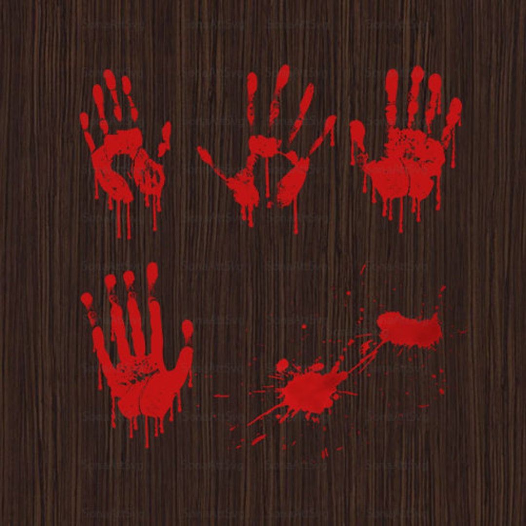 Bloody Hand Svg, Halloween Blood Drips Svg, Bloody Red Hand Print Svg ...