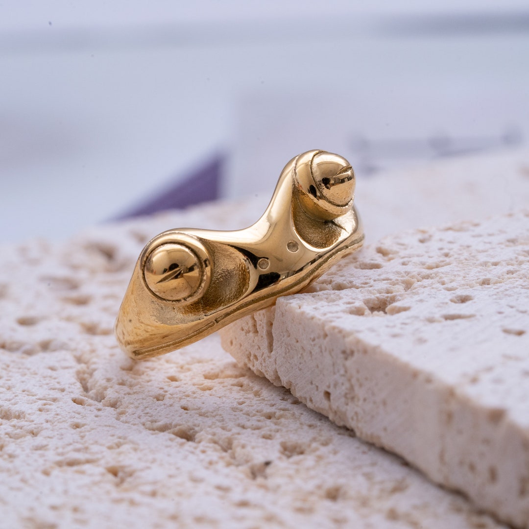 Chic Frog Ring-cute Unique Animal Ring-gold Statement Frog Ring-chunky ...